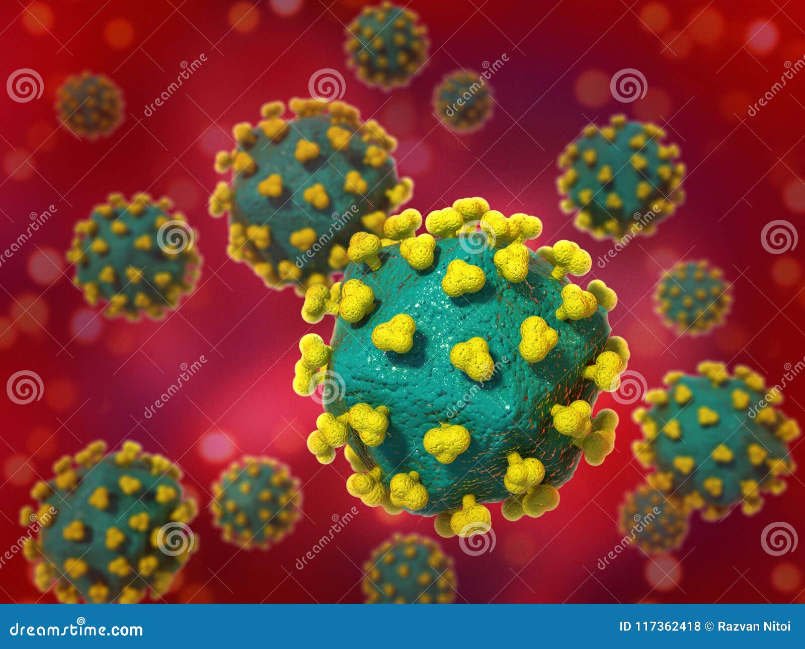 Virus Cells Invading Host Organism Causing Disease Stock Illustration ...