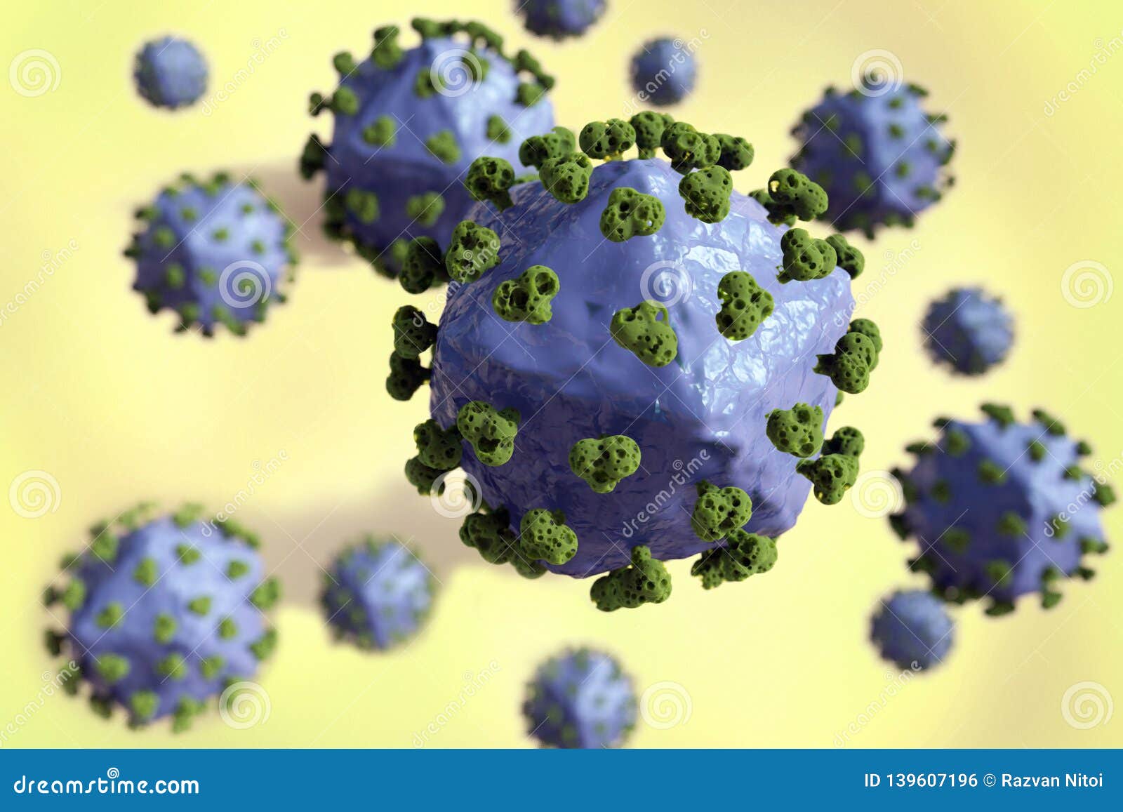 Virus Cells Invading Host Organism Causing Disease, Under Microscope ...
