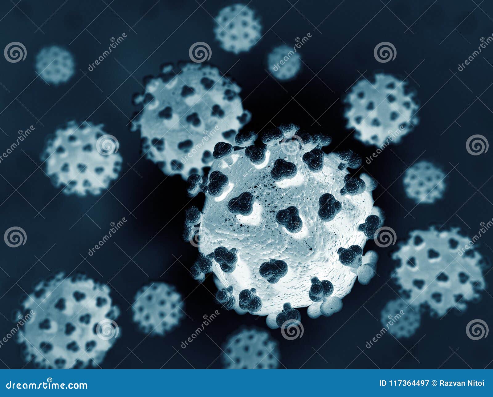 Virus Cells Invading Host Organism Microscope View Royalty-Free Stock ...