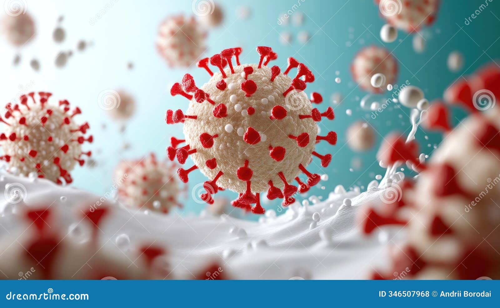Virus Cells Magnified Under High-Powered Microscope. Stock Illustration ...