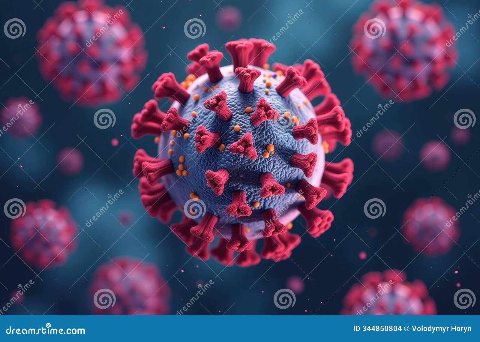 Virus Cells with Microscope View for Research. Zoom Immune System or ...