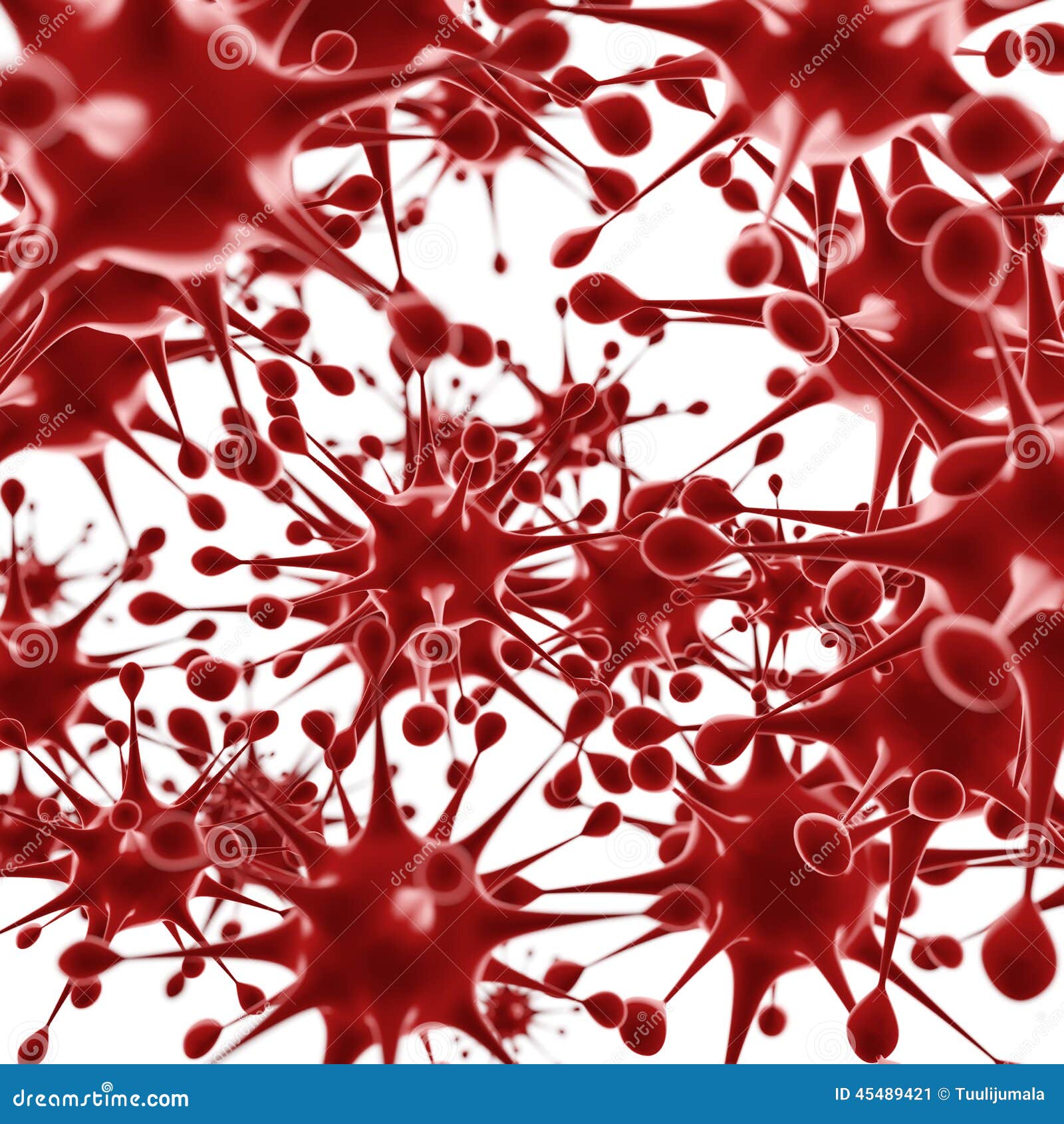 Virus Cells Invading Host Organism Causing Disease, Under Microscope ...