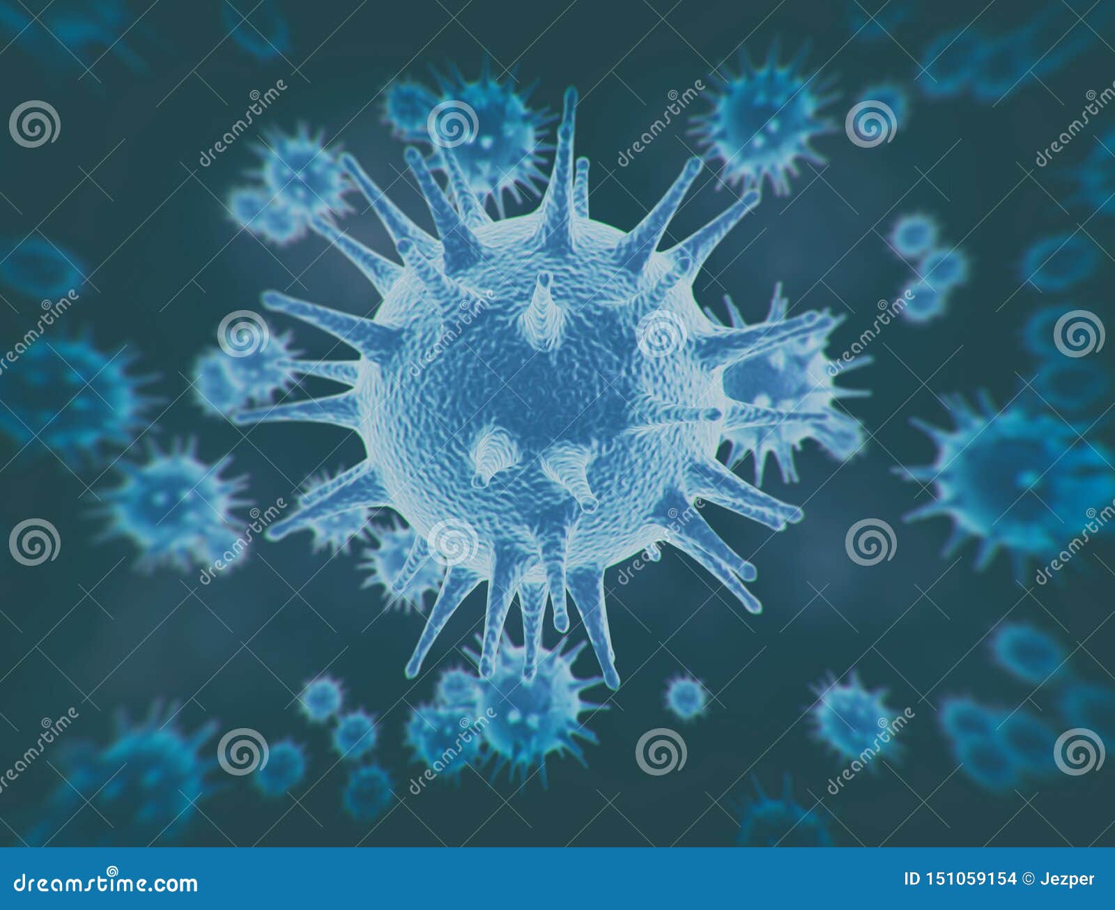 Virus Cells Microscopic View Stock Illustration - Illustration of ...