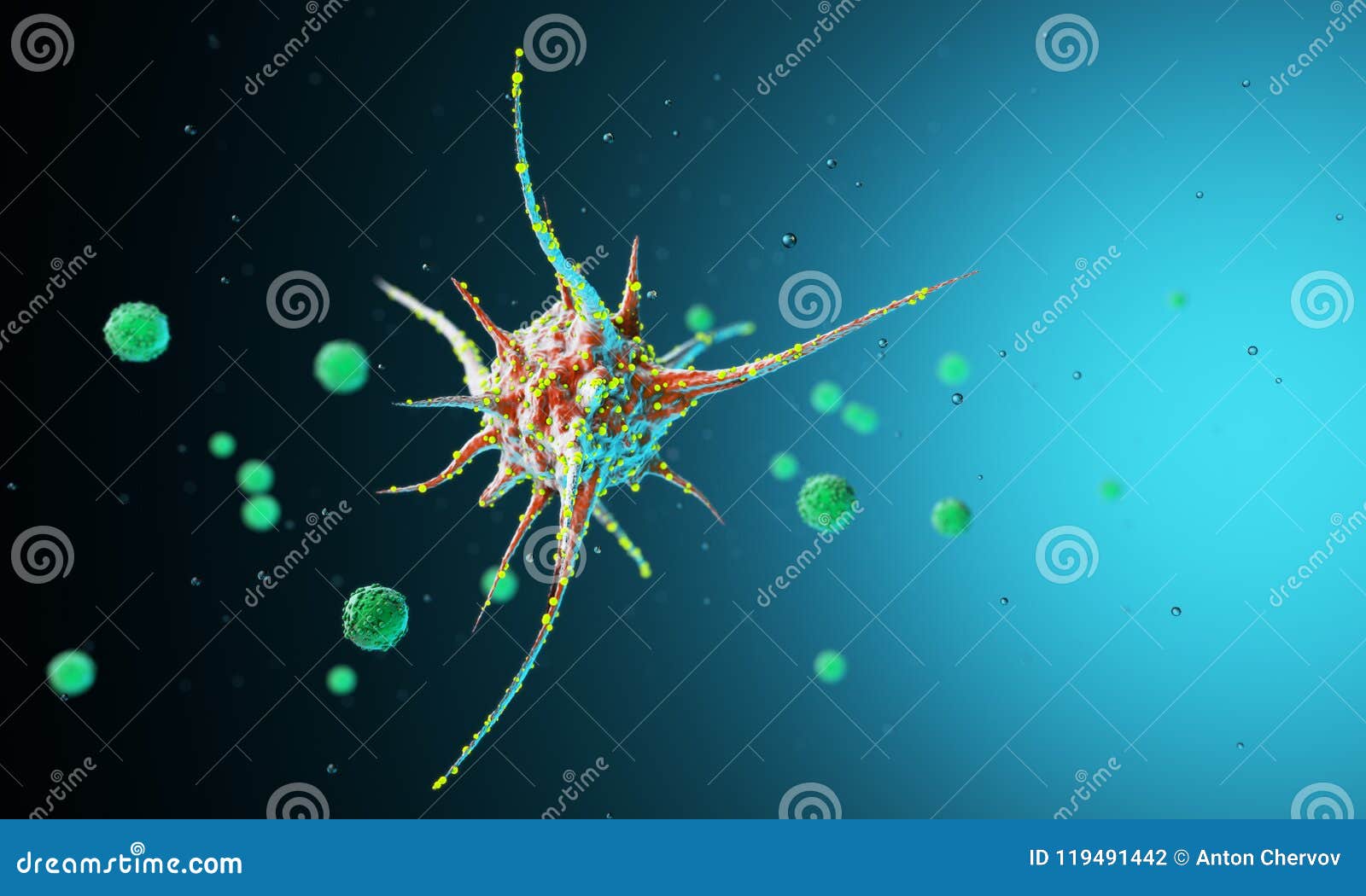 Virus Cells Under a Microscope. Stock Photo - Image of macro ...