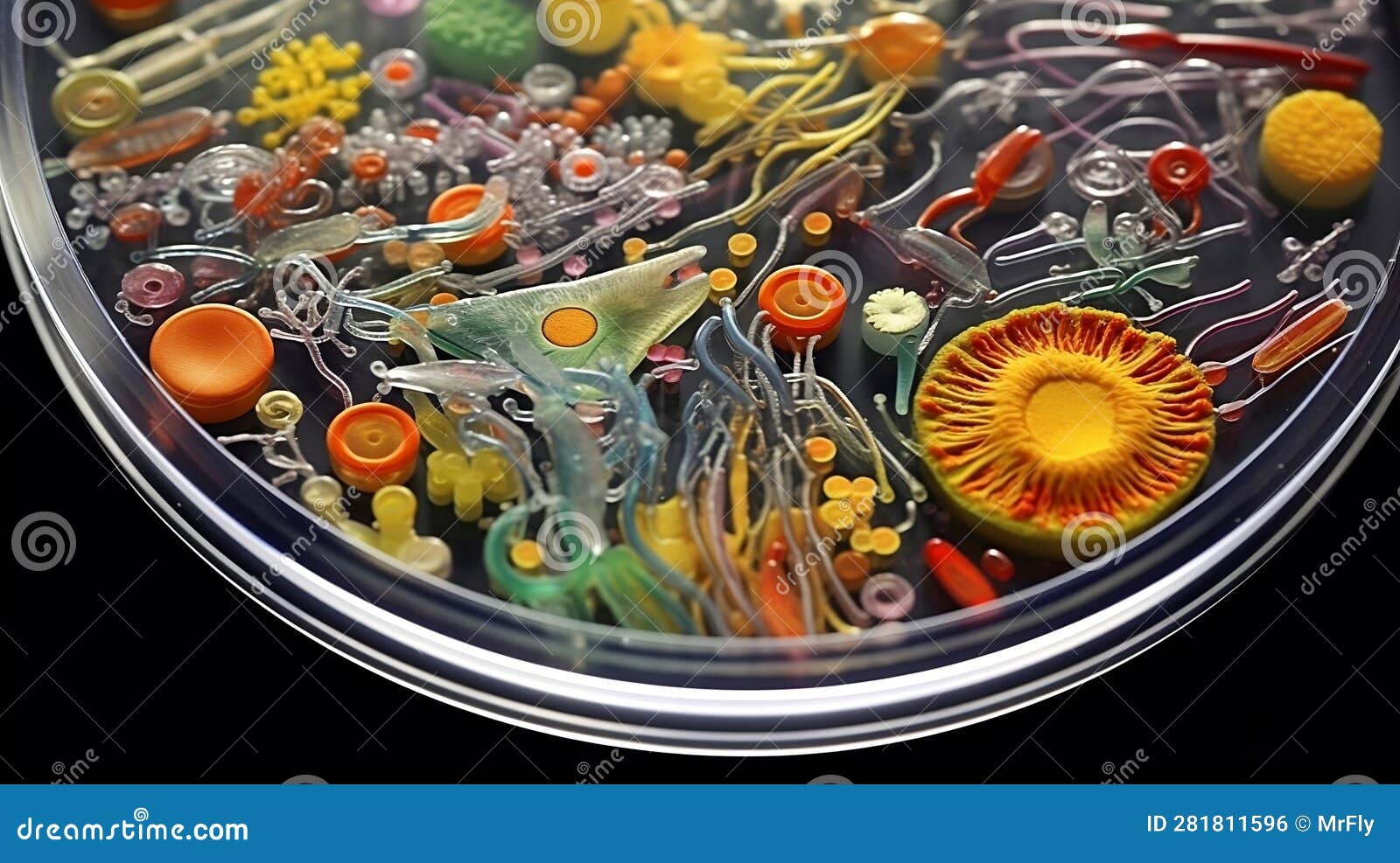 Virus Cells Under Microscope, Ultra Realistic Stock Illustration ...