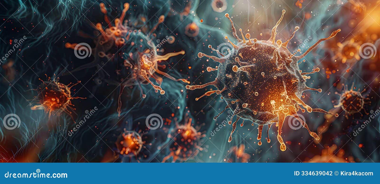 Virus with Cellular Structures, Microscopic Pathogens Stock Photo ...