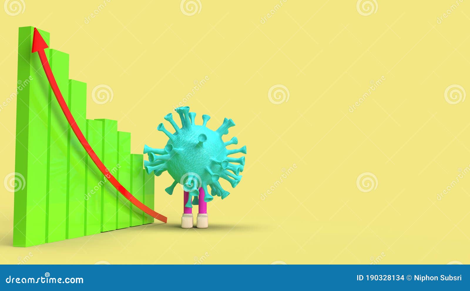 Virus Chart And Arrow Multi Colour 3d Rendering Royalty-Free Stock ...
