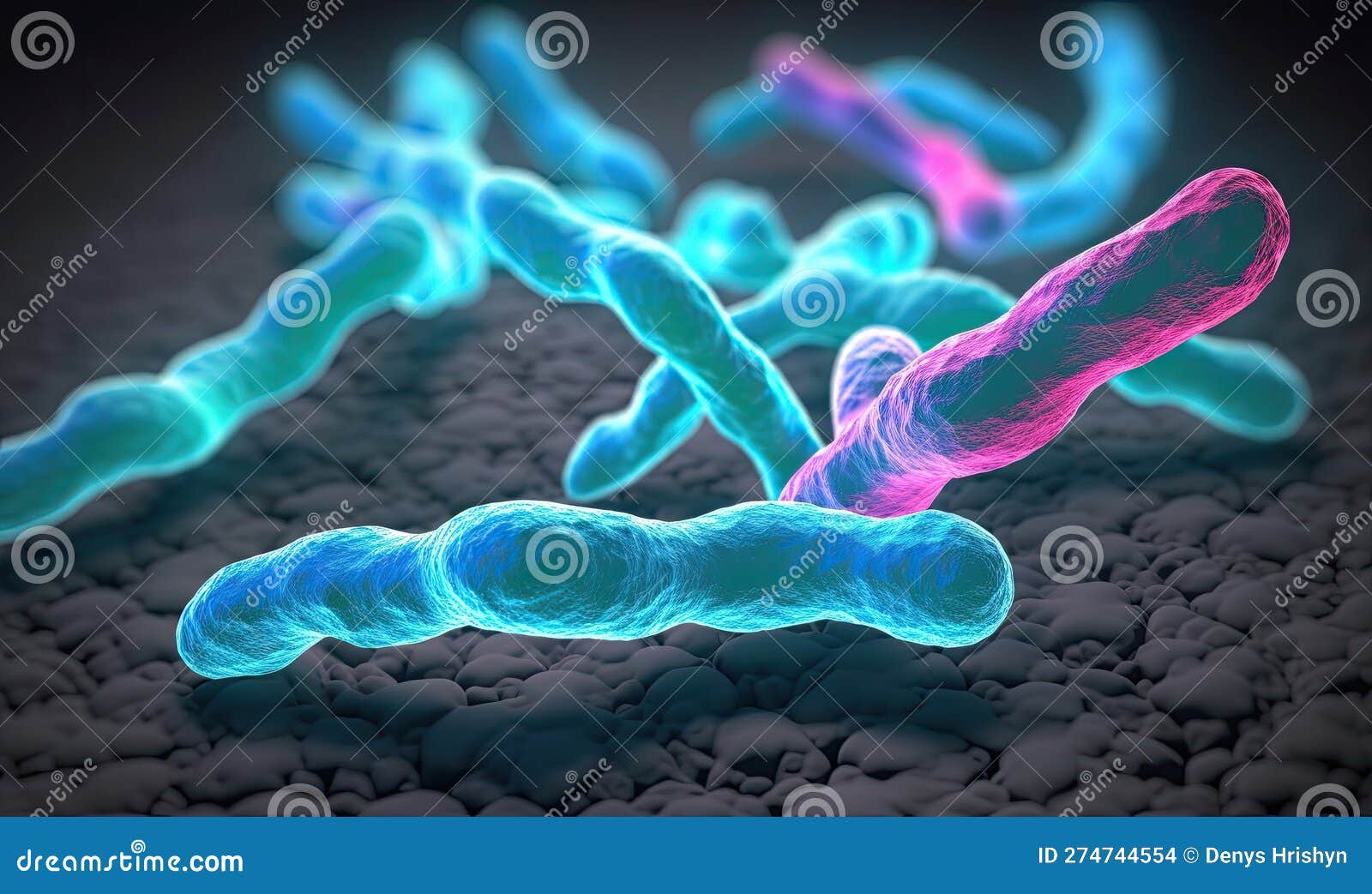 Chromosome Under Microscope. Genetic Concept Background Royalty-Free ...