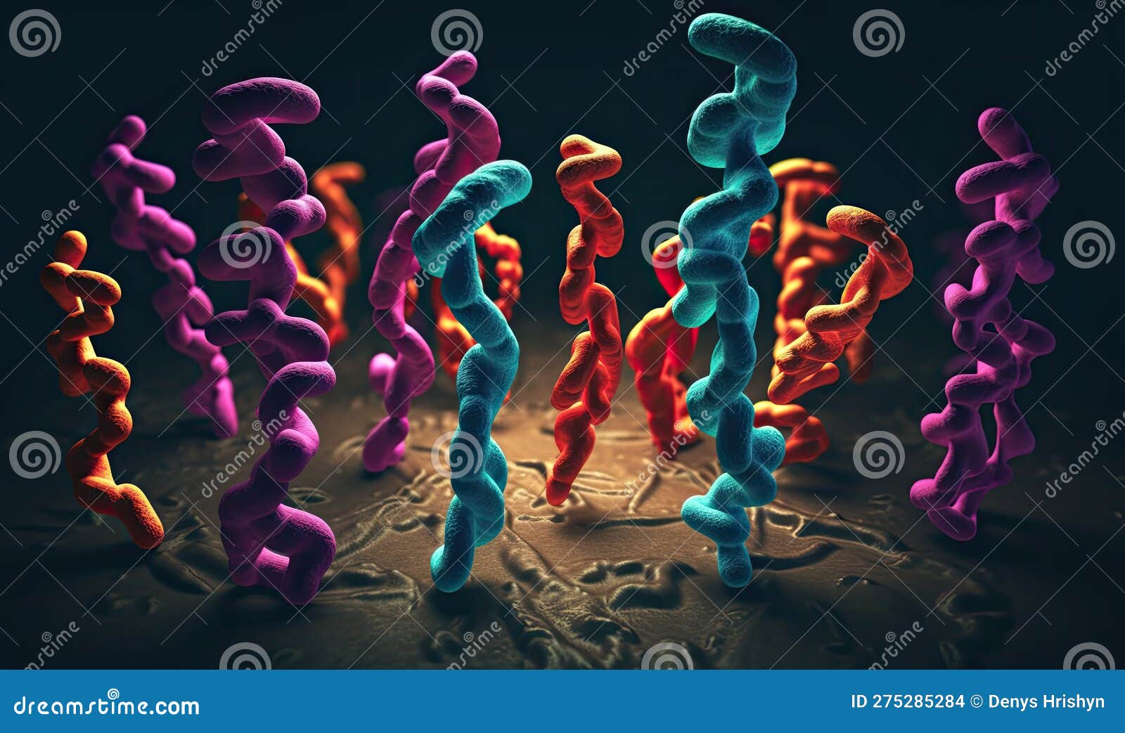 Virus Chromosome Under Microscope Lens Creating Using Generative AI ...