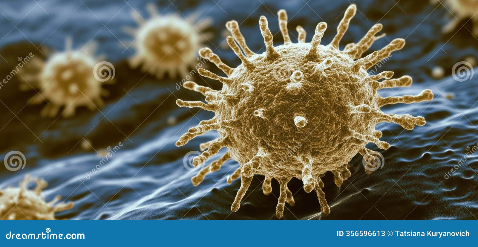 Virus Close-up, Detailed Structure, Spikes, Surface Texture ...