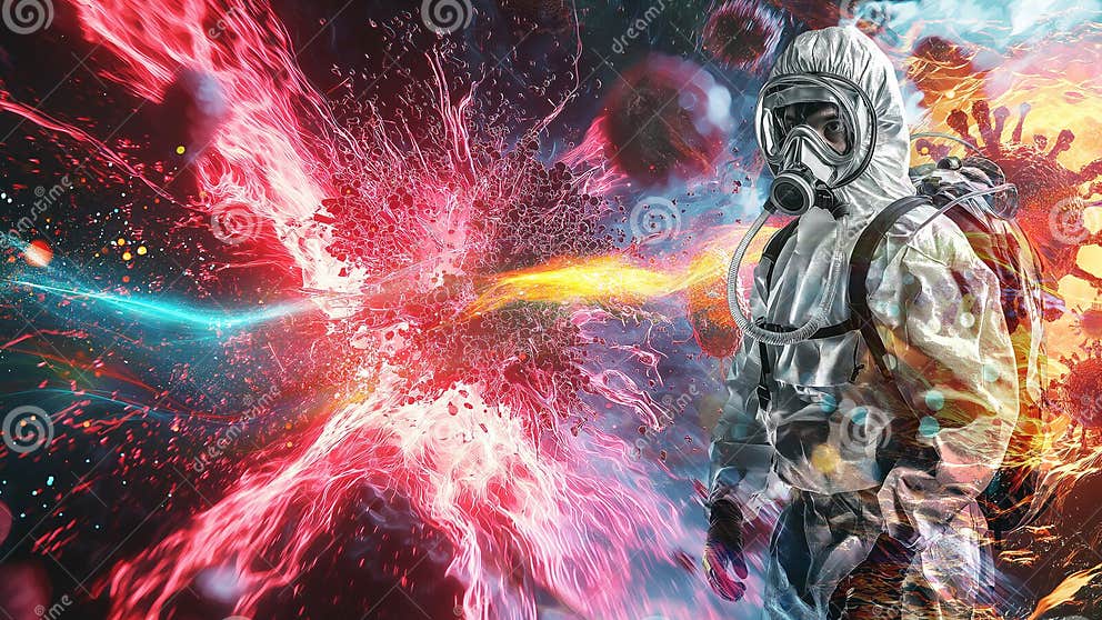 Virus Combat in Action stock photo. Image of research - 337482692