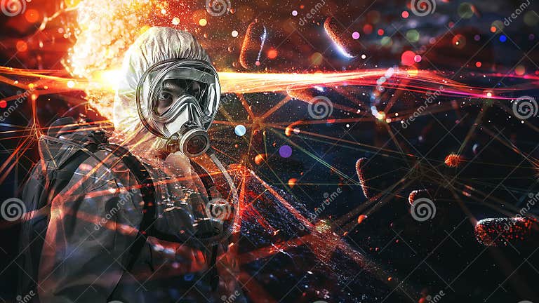 Virus Combat in Action stock image. Image of futuristic - 337482731