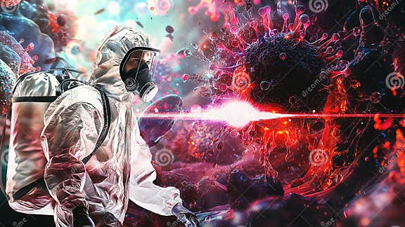 Virus Combat in Action stock image. Image of science - 337482907