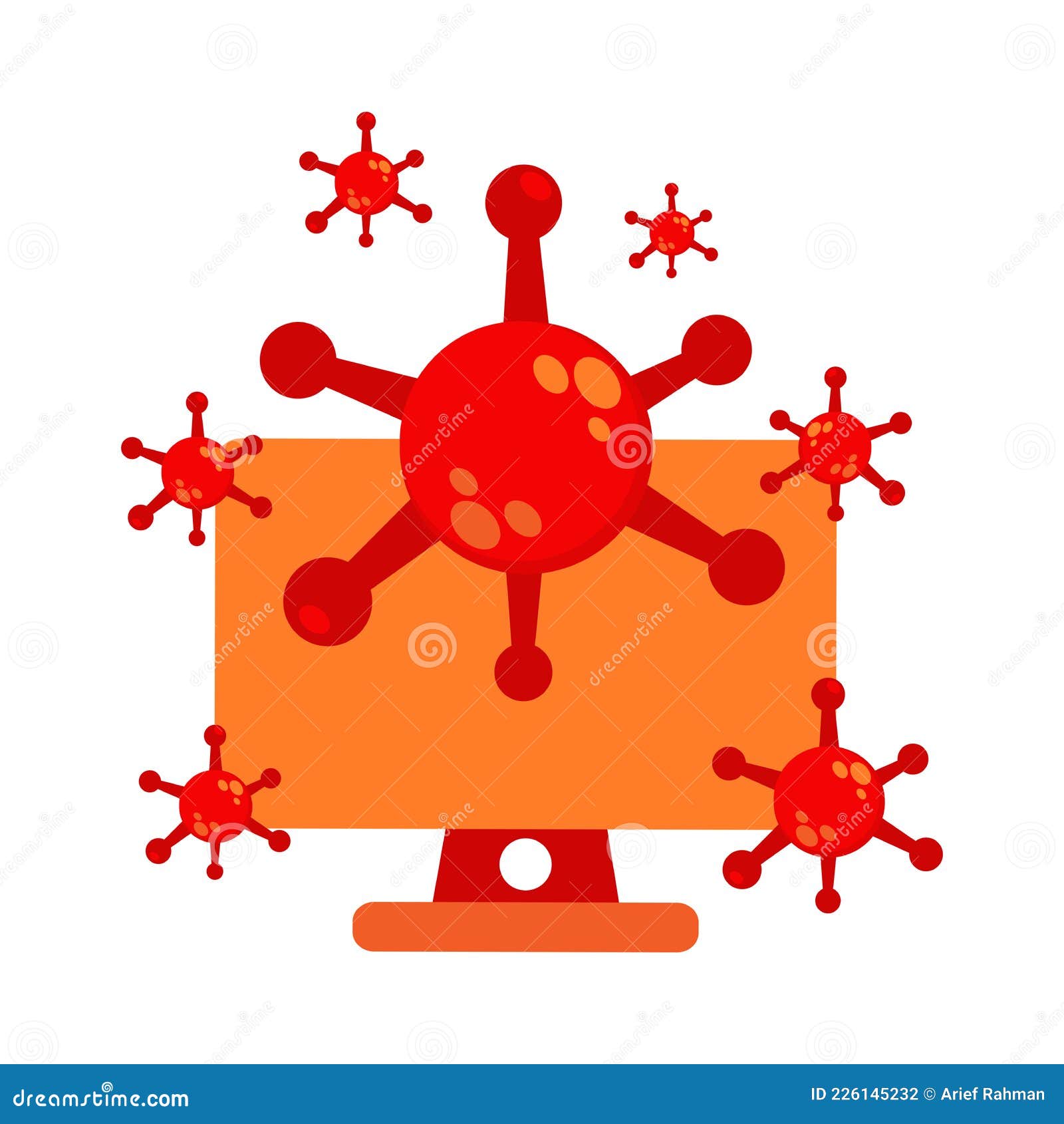Virus with Computer Illustration Design. Pandemic Virus Illustration ...