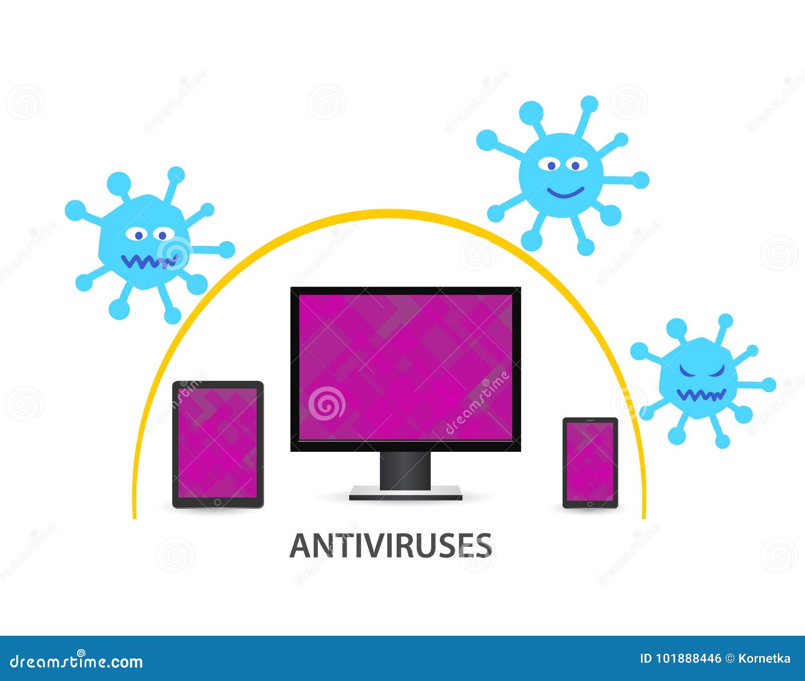 Virus Computer Illustration. Stock Vector - Illustration of health ...