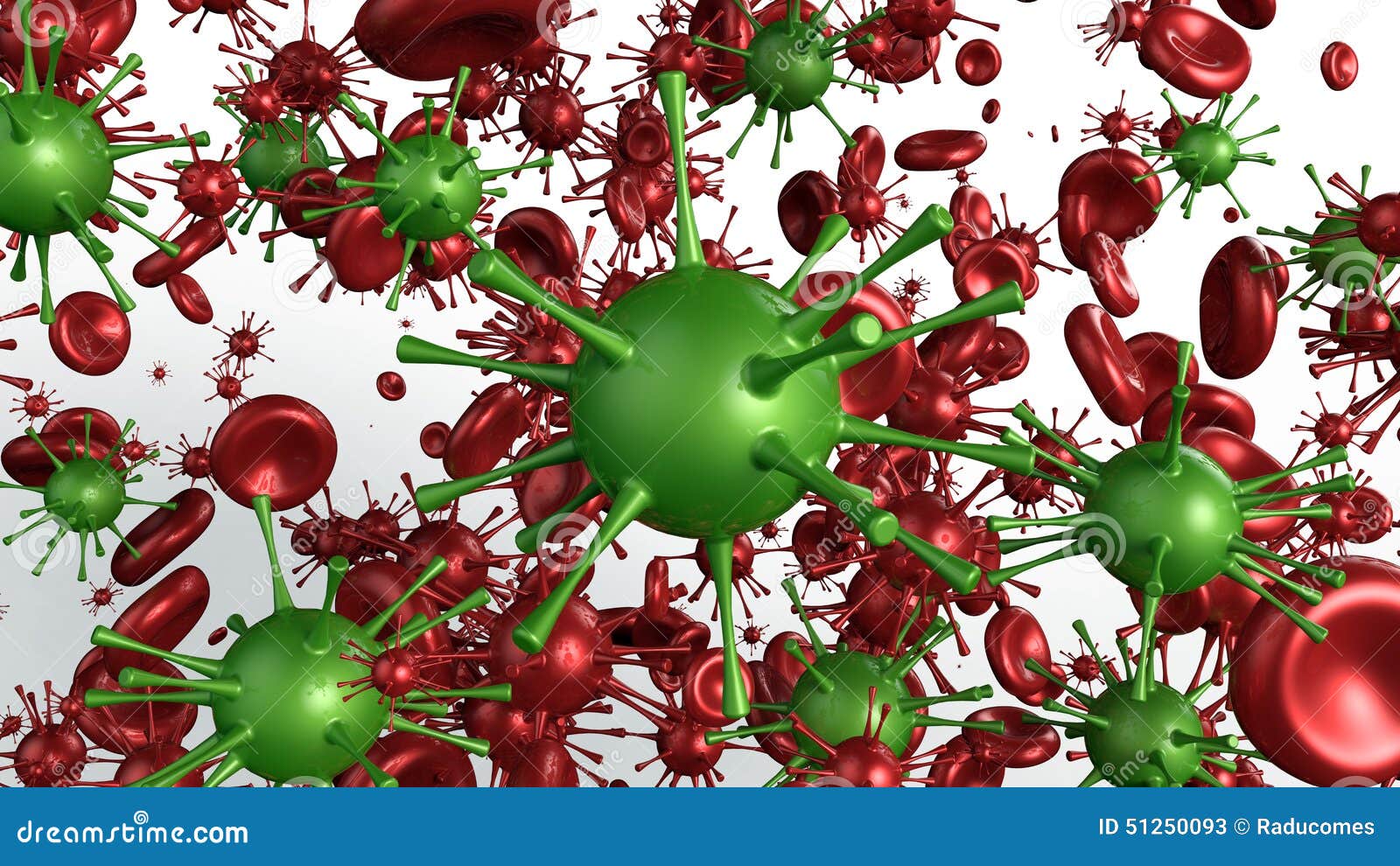 Virus Concept in Blood Stream Stock Illustration - Illustration of ...