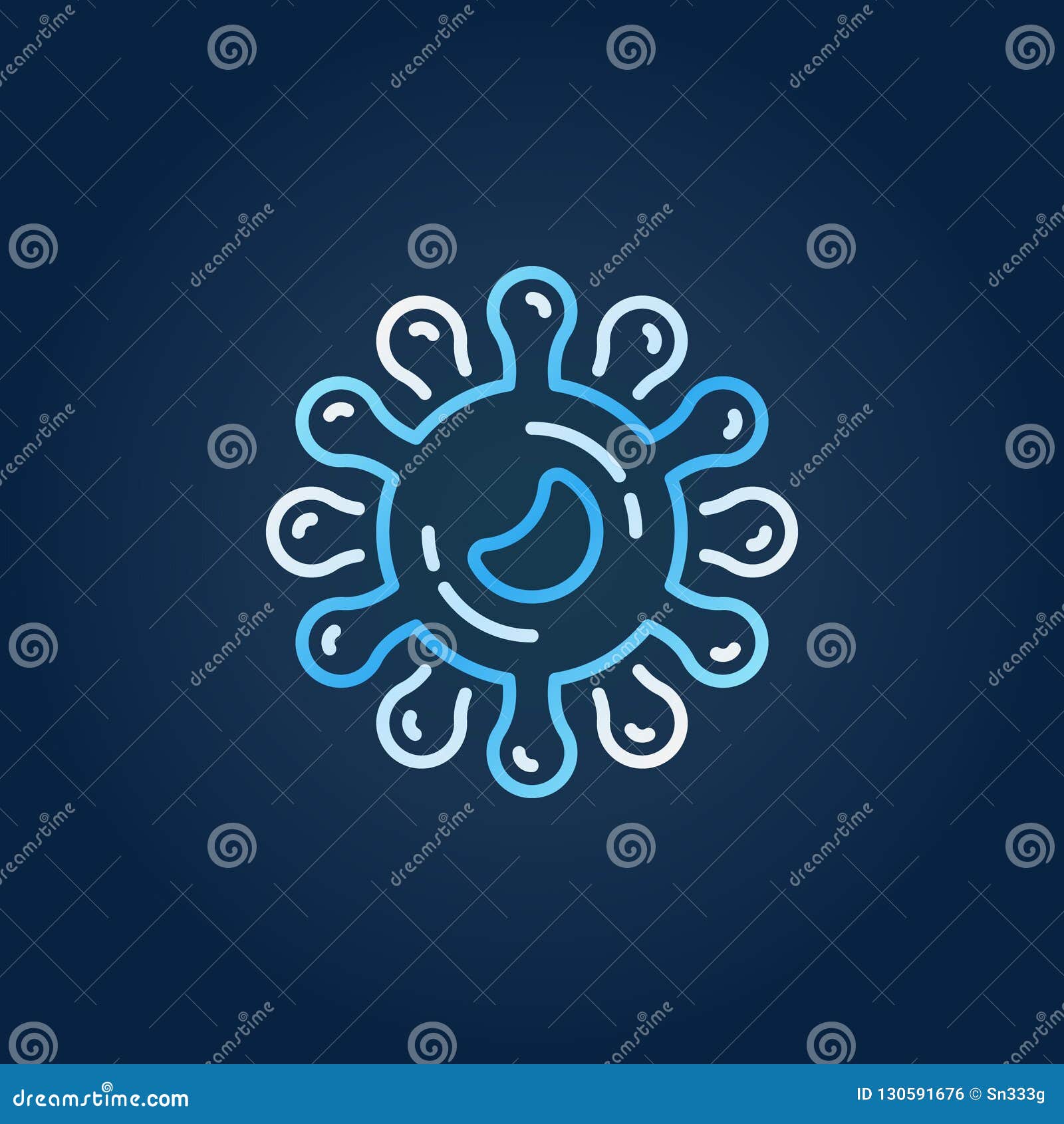 Virus Concept Vector Blue Icon or Symbol in Thin Line Style Stock ...