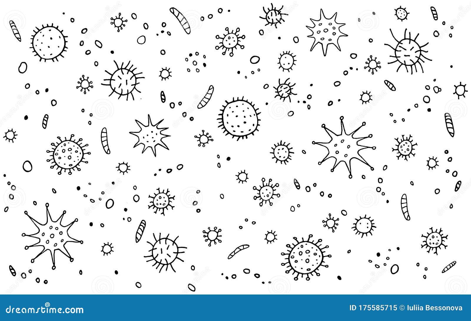 Virus, Coronavirus. Background, Pattern, Frame with Outline Molecules ...