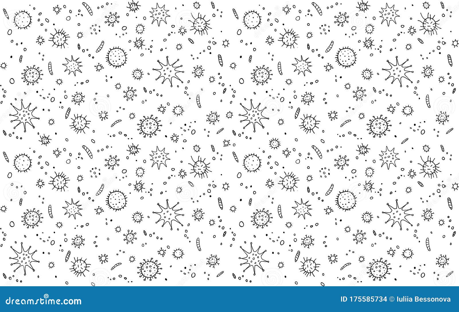 Virus, Coronavirus. Background, Pattern, Frame With Outline Molecules ...