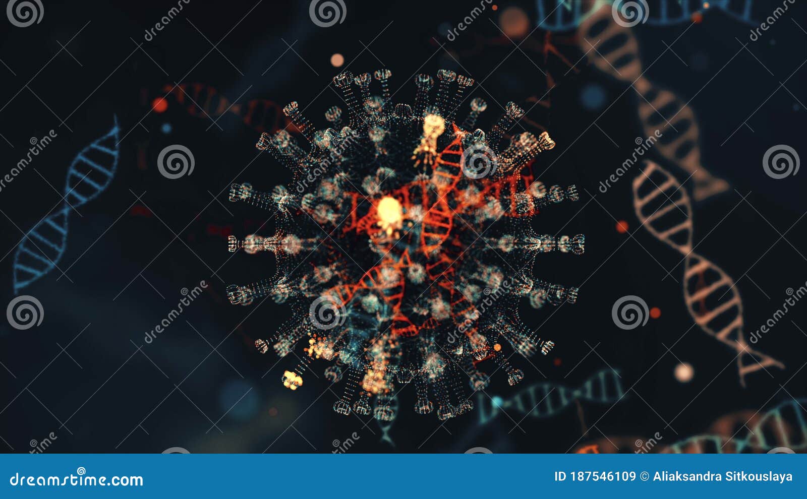 Virus Coronavirus 2019-nCoV Infection Visualization. Pathogen Cells ...