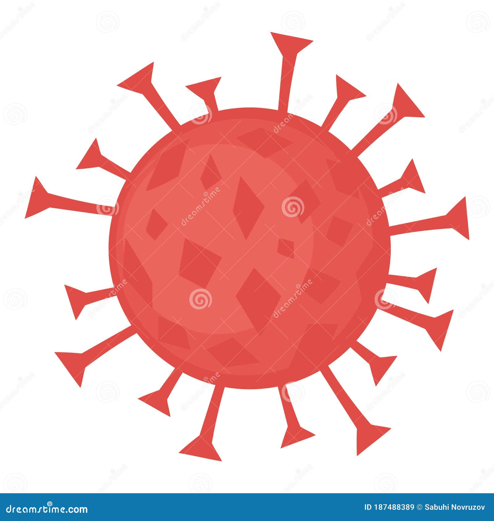Virus COVID-19 Cell. Coronavirus Cells or Bacteria Molecule in ...