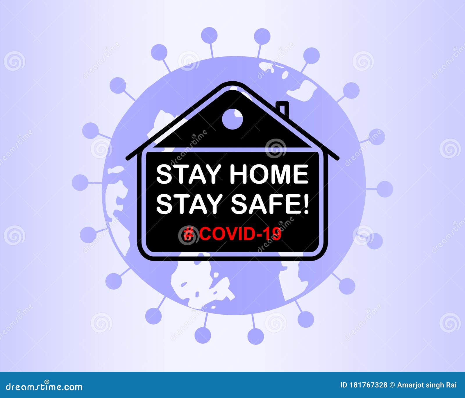 Virus Covid-19 Global Outbreak Stay at Home Stock Vector - Illustration ...