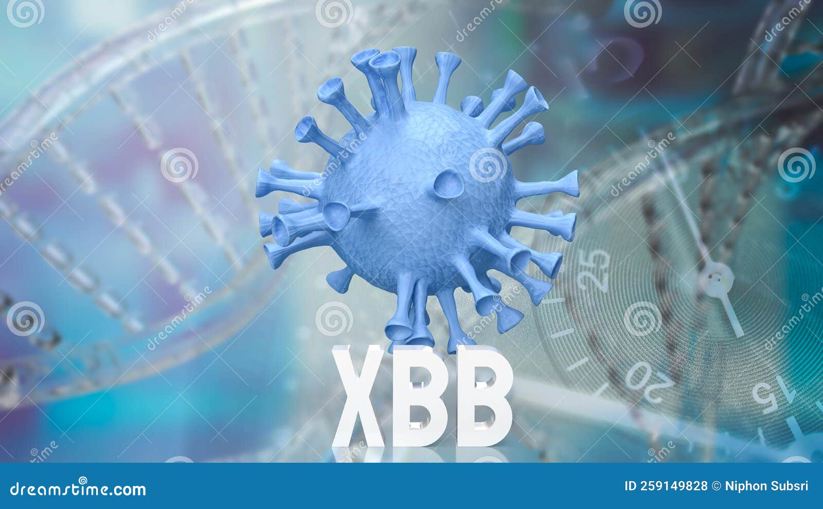 The Virus Covid Xbb Type Image for Sci or Medical Concept 3d Rendering ...