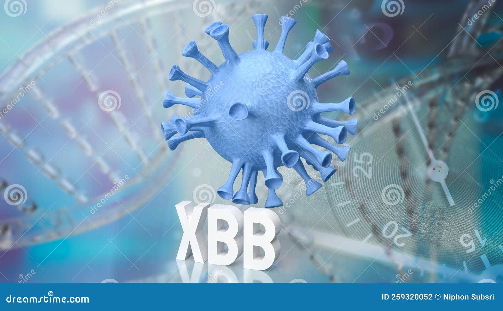 The Virus Covid Xbb Type Image for Sci or Medical Concept 3d Rendering ...