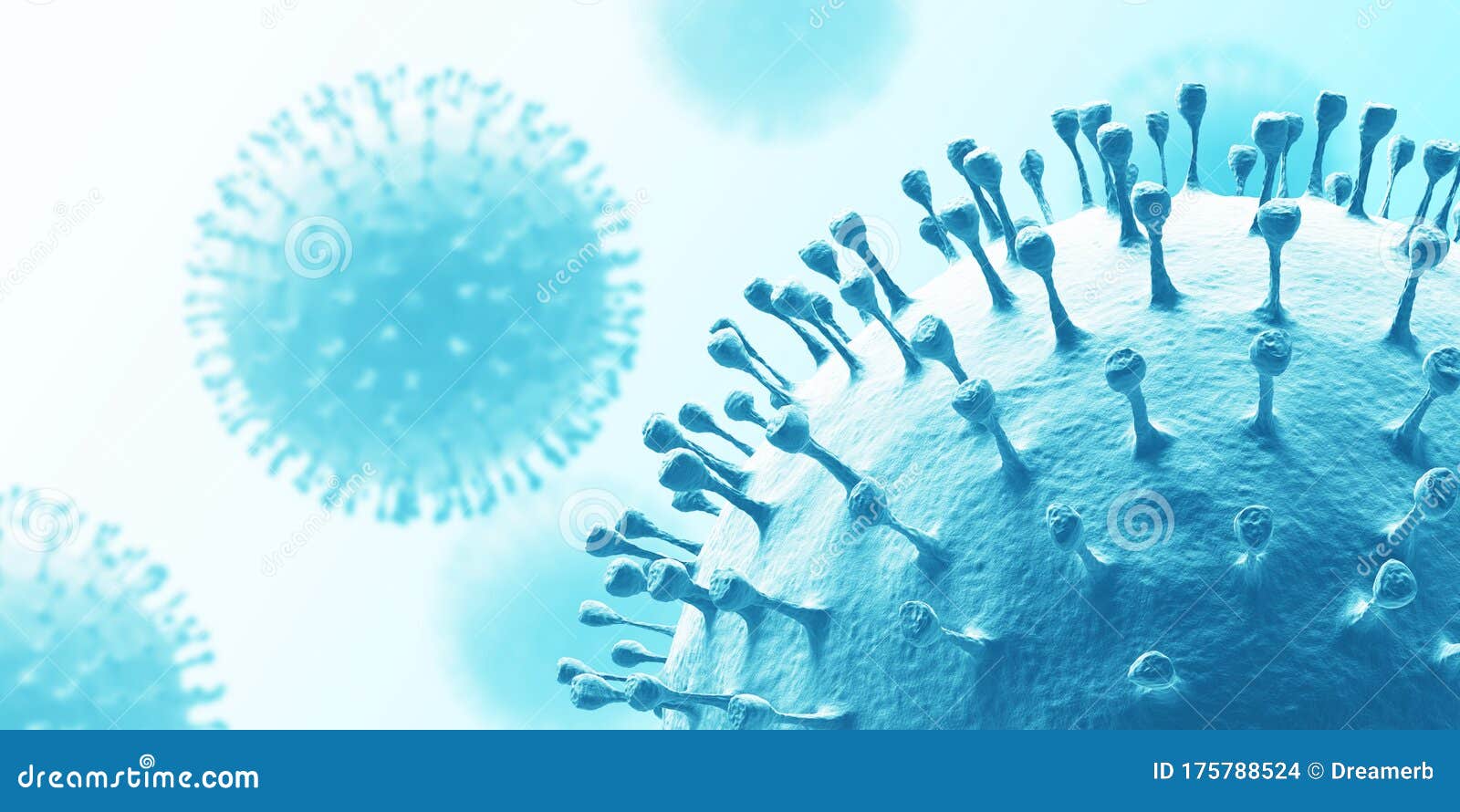 Virus. 3d Illustration. Blue Color Stock Illustration - Illustration of ...