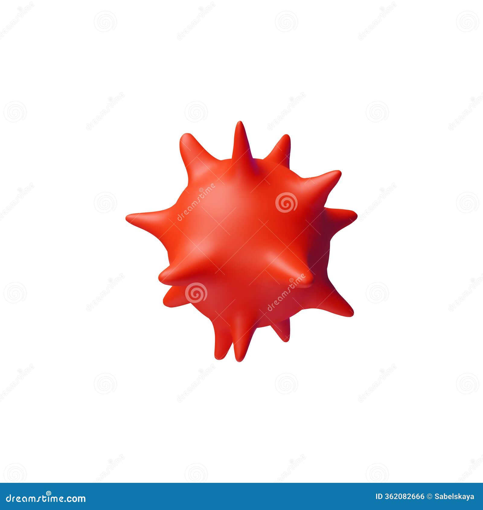 Virus 3D Vector Icon, Red Bacterium Molecule, Viral or Germ Cell ...