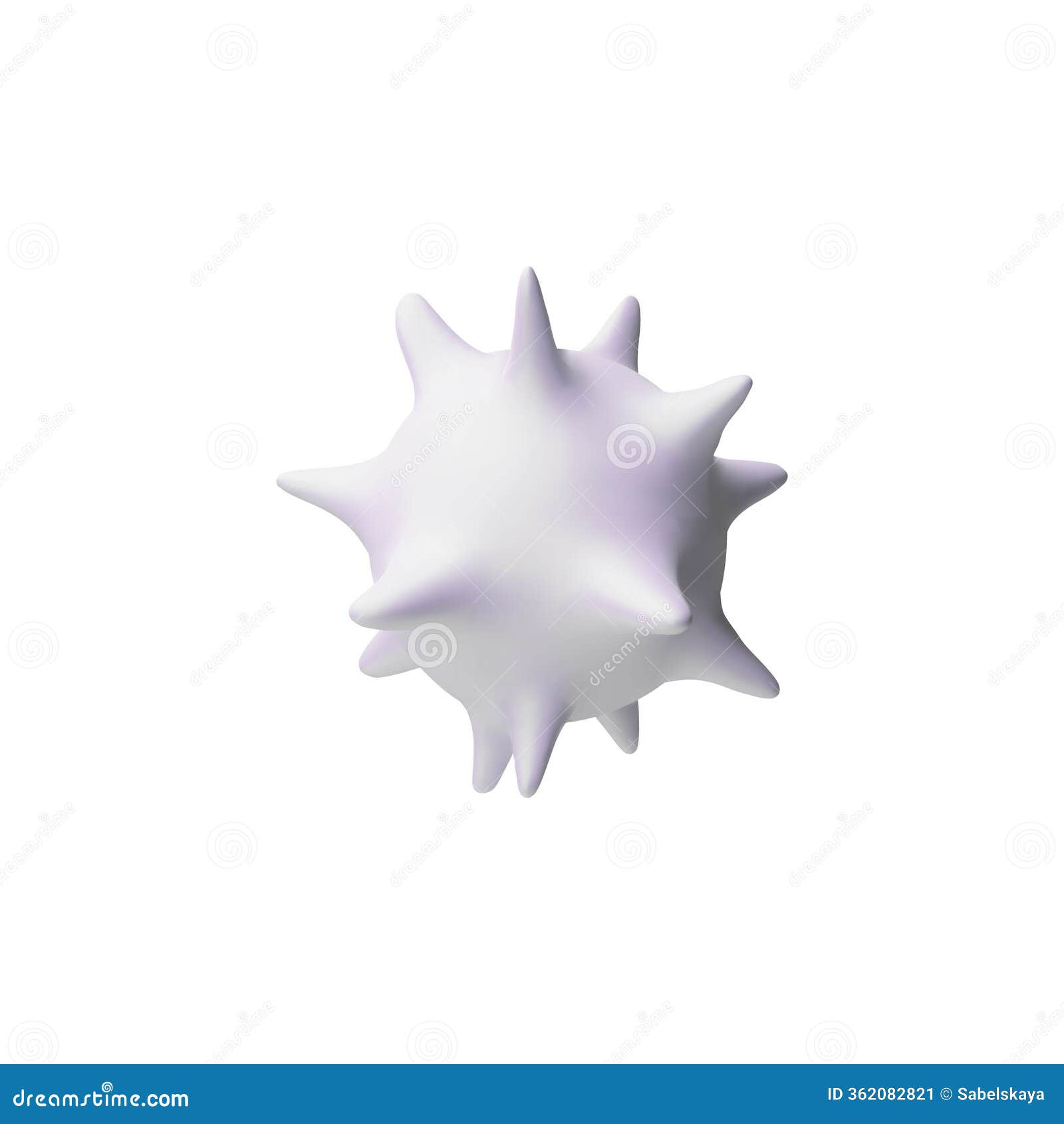 Virus 3D Vector Icon, White Bacterium Molecule, Viral or Germ Cell ...
