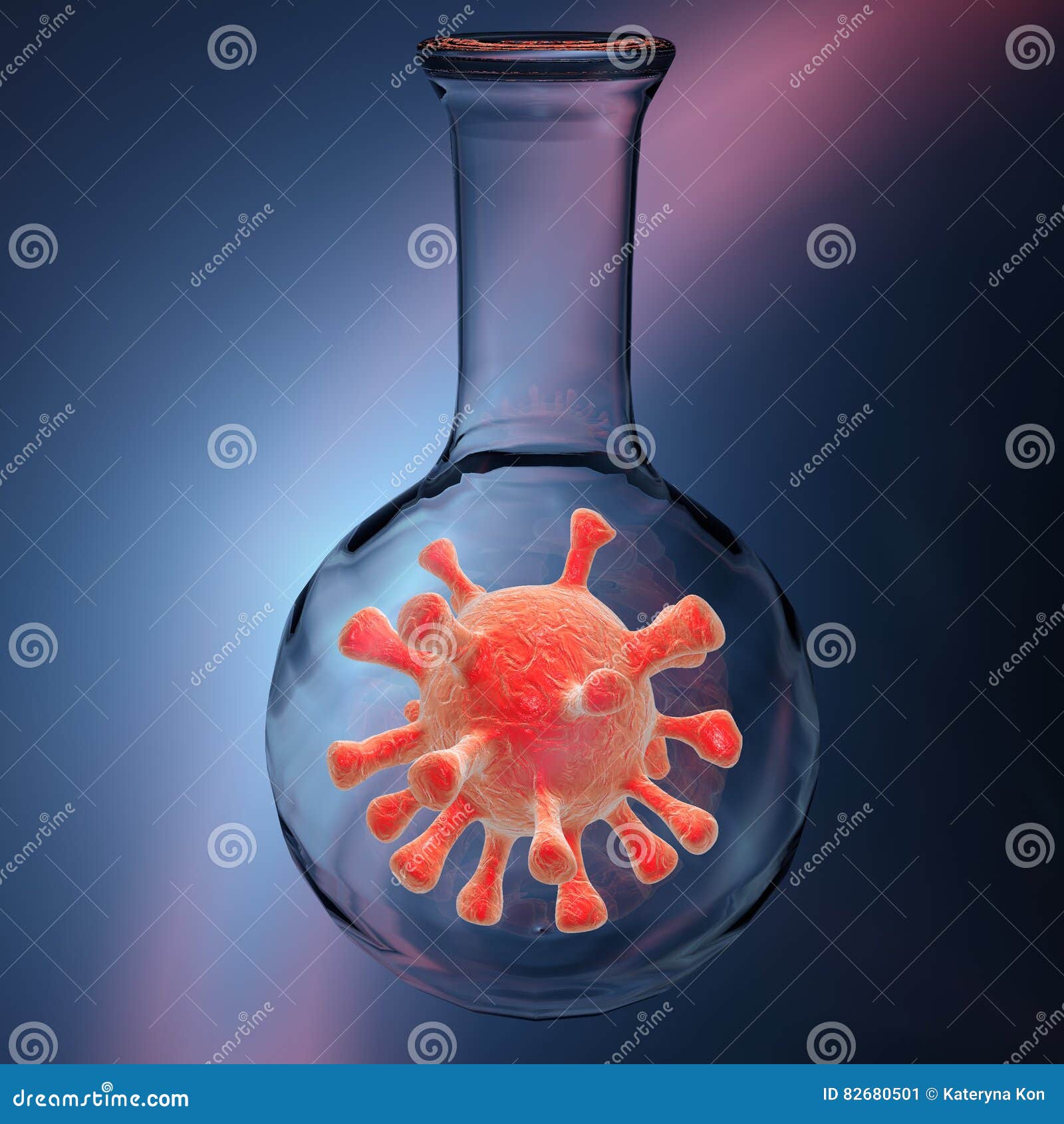 Virus Dans Un Flacon De Laboratoire Illustration Stock - Illustration ...