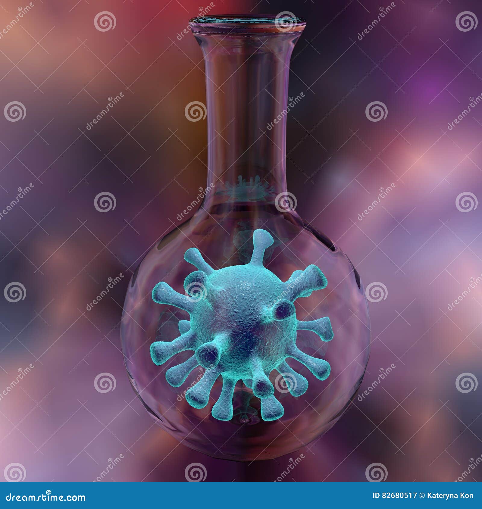 Virus Dans Un Flacon De Laboratoire Illustration Stock - Illustration ...