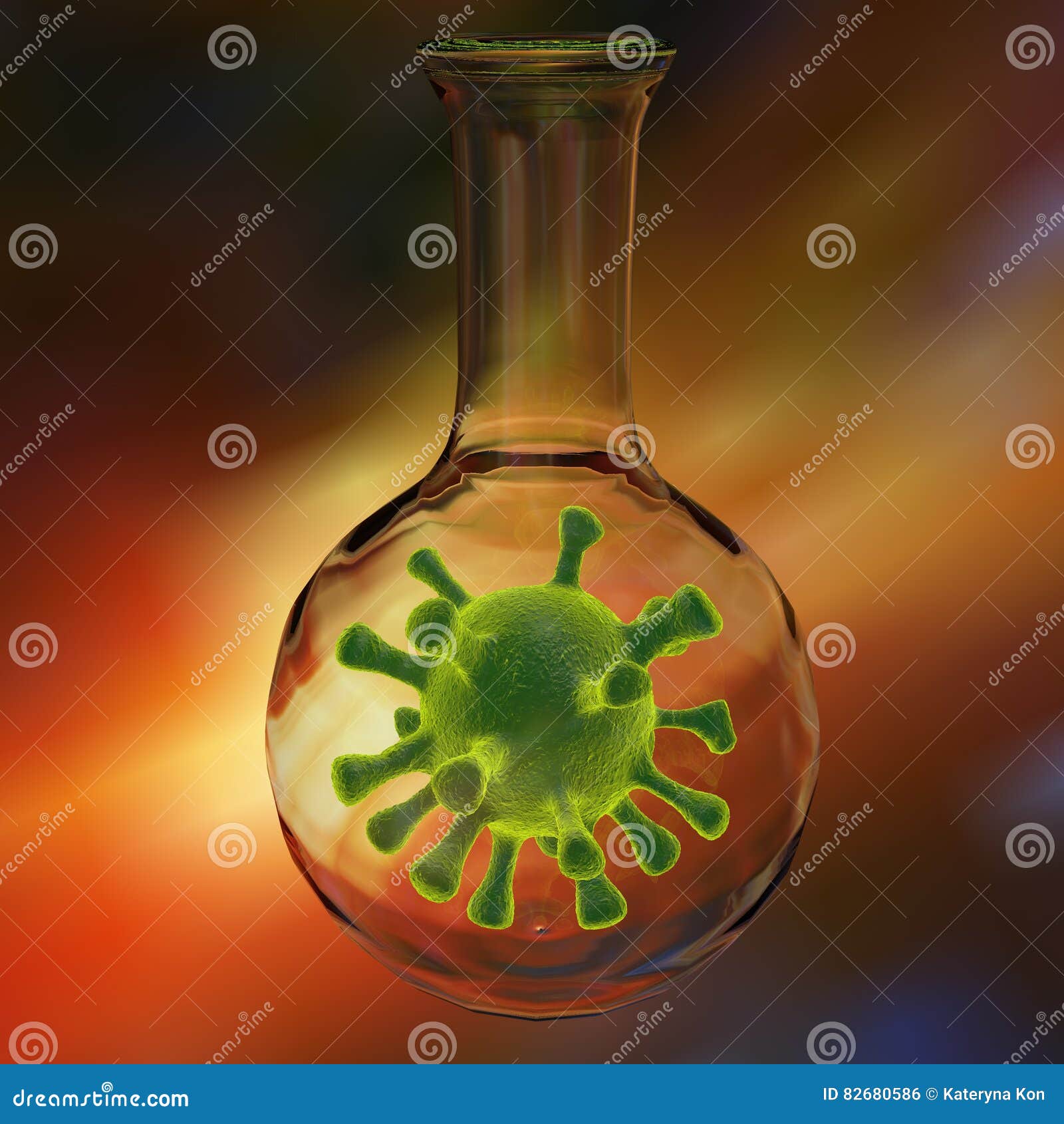 Virus Dans Un Flacon De Laboratoire Illustration Stock - Illustration ...