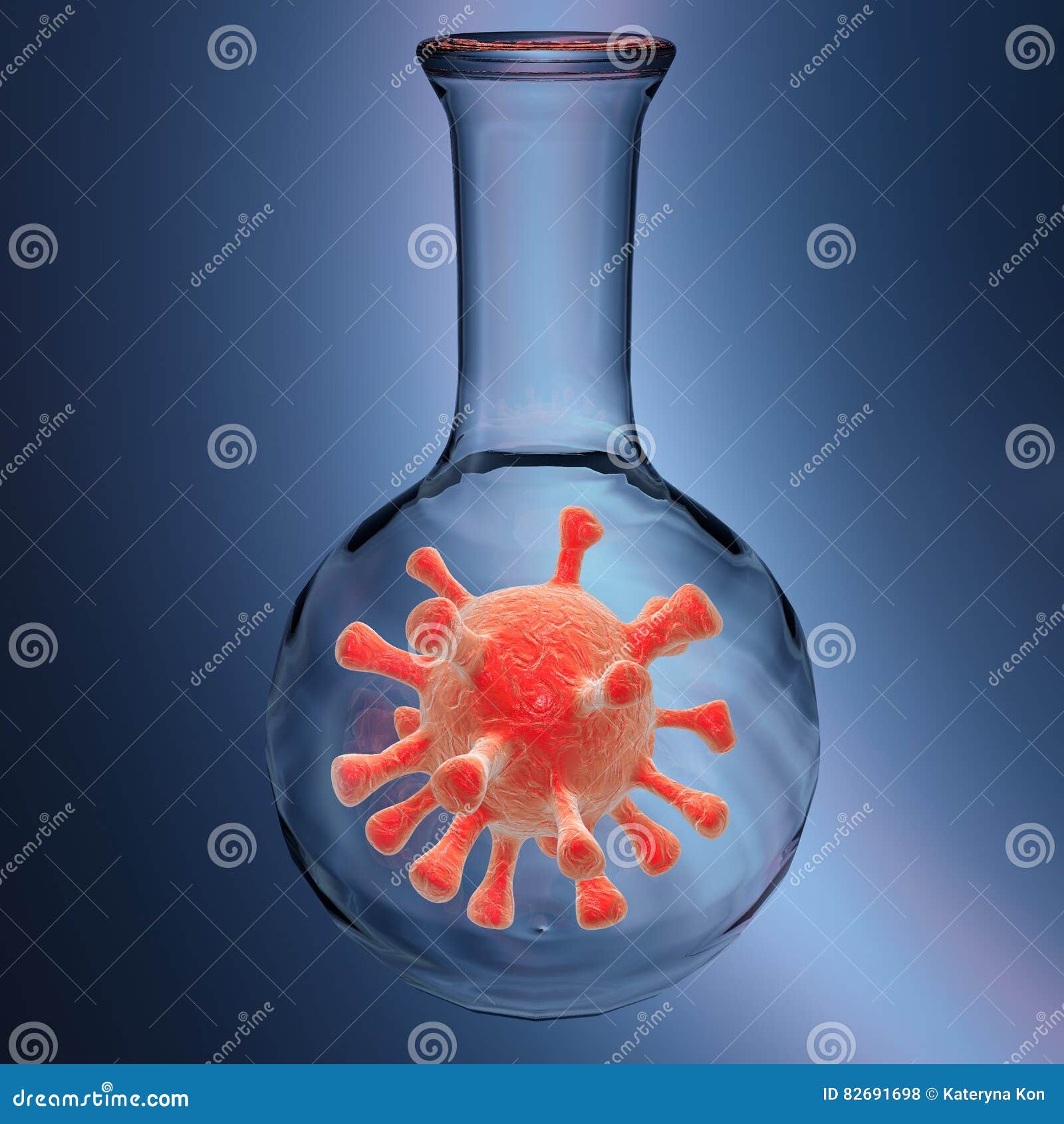 Virus Dans Un Flacon De Laboratoire Illustration Stock - Illustration ...
