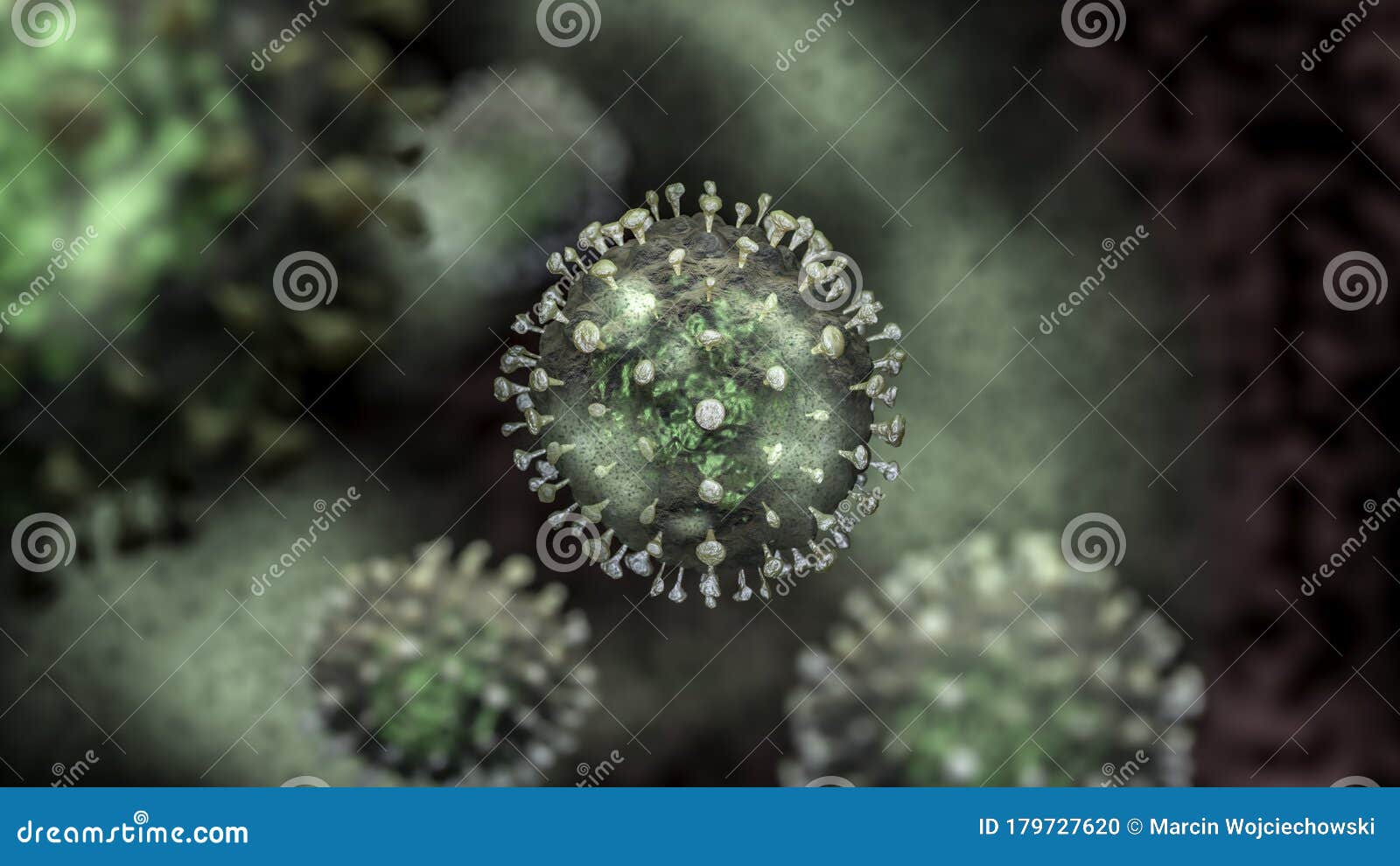Virus on Dark Background - 3d Render Stock Illustration - Illustration ...