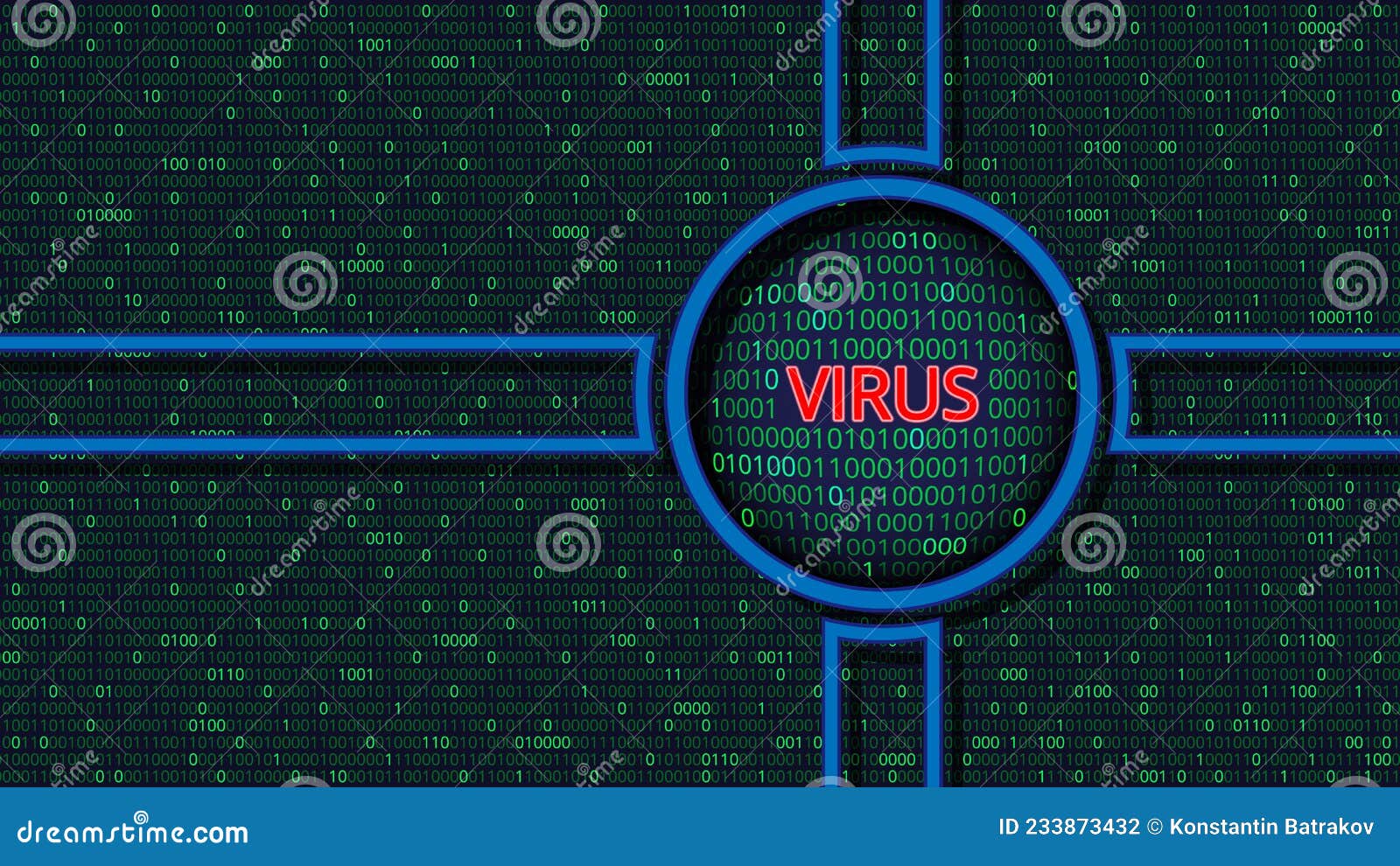 Virus Detected Alert Message Scanning Computer Virus Inside Binary Code Stock Vector 1875