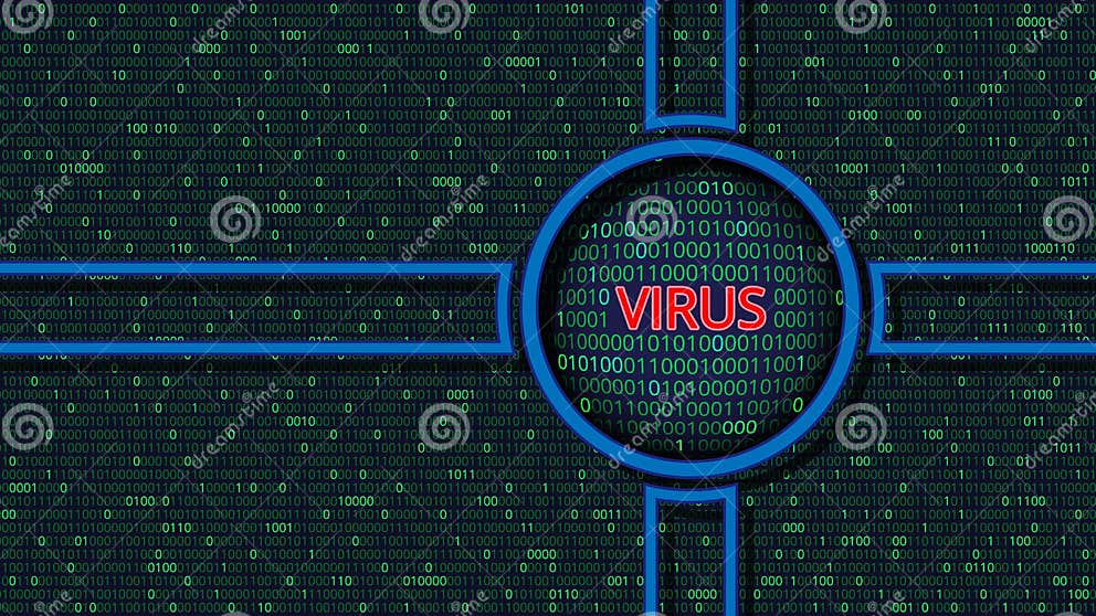 Virus Detected Alert Message Scanning Computer Virus Inside Binary Code Stock Vector 4855