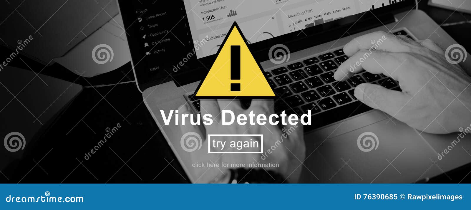 Virus Detected Protection Security Spyware Malware Concept Stock Image ...