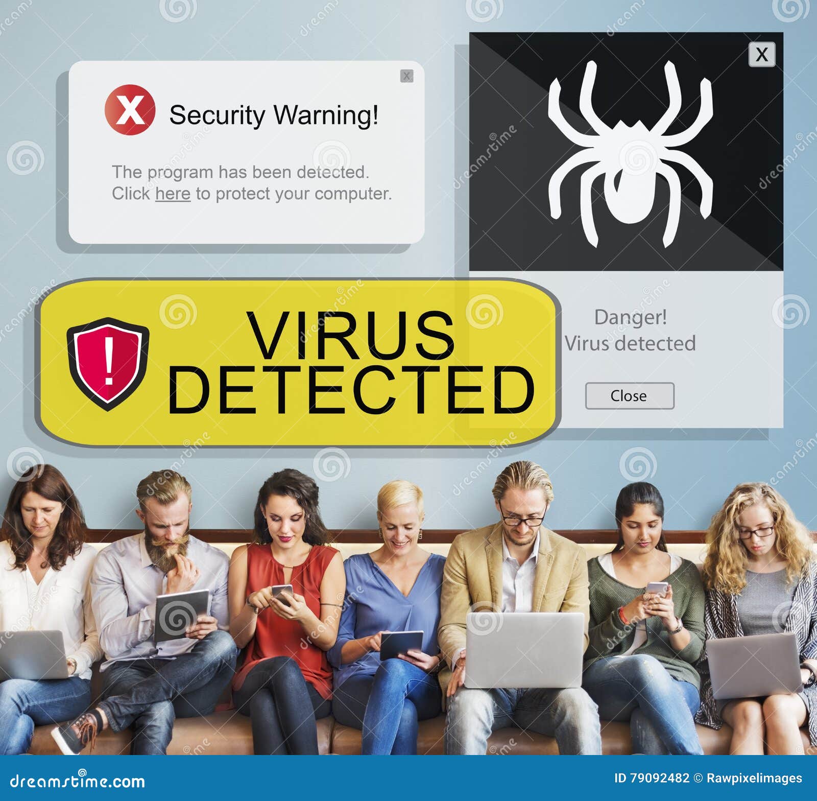 Virus Detected Security Warning Concept Stock Photo - Image of ...