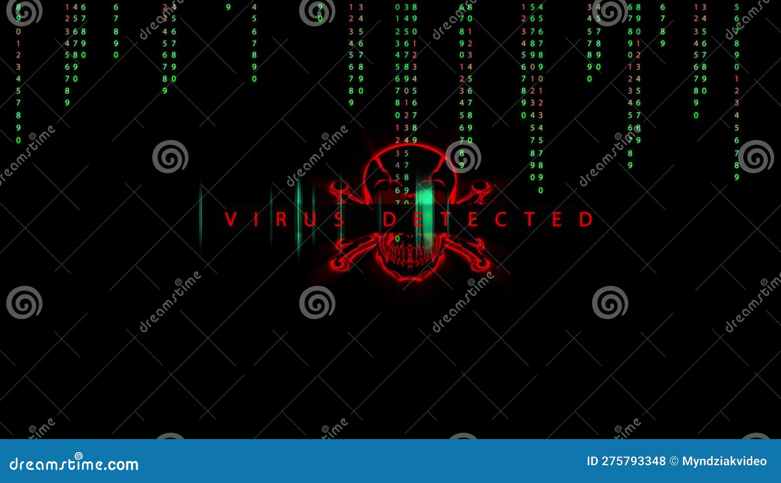 Virus Detected Text Reveal Over Matrix Binary Codey. Internet, Virus ...