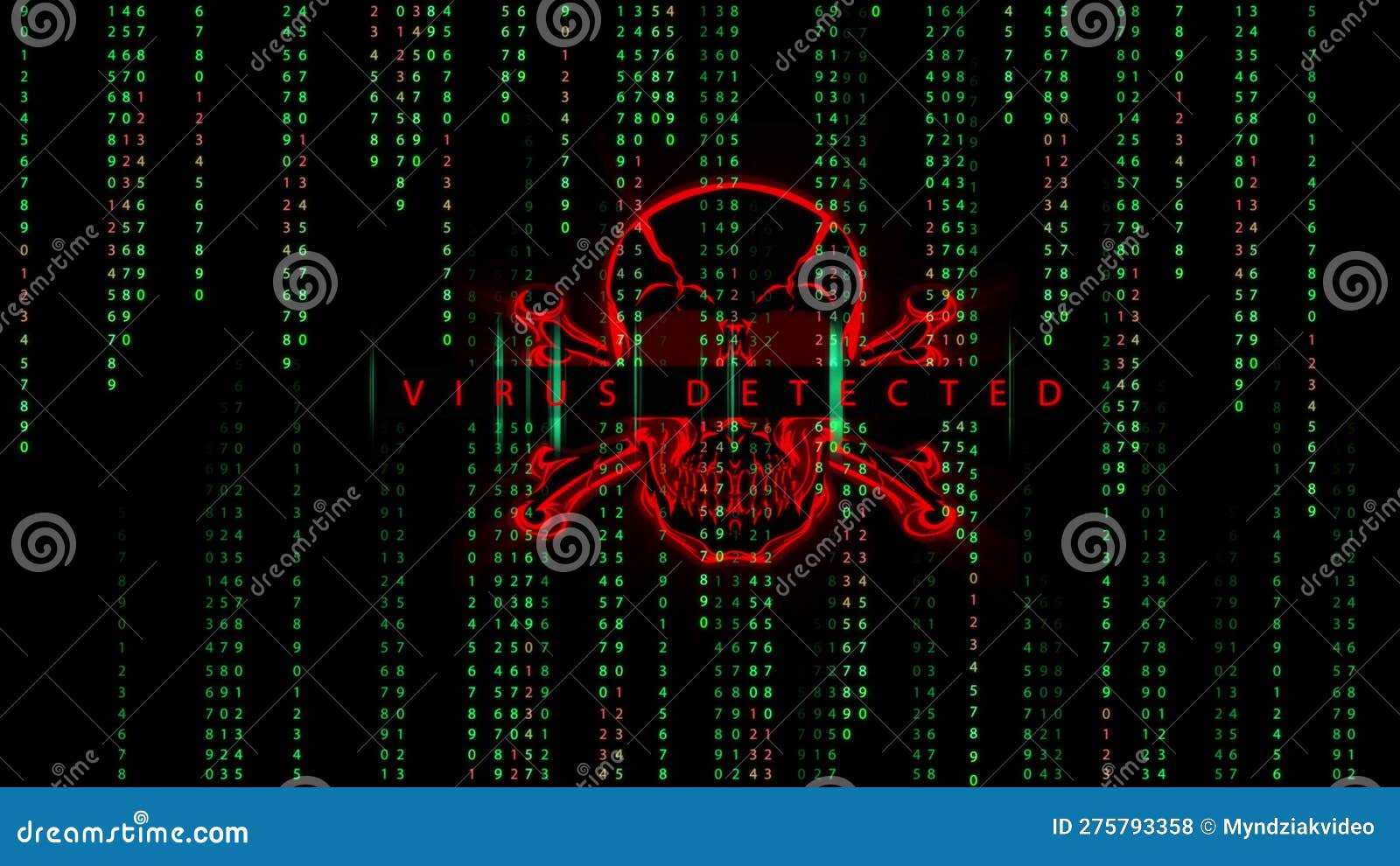 Virus Detected Text Reveal Over Matrix Binary Codey. Internet, Virus ...