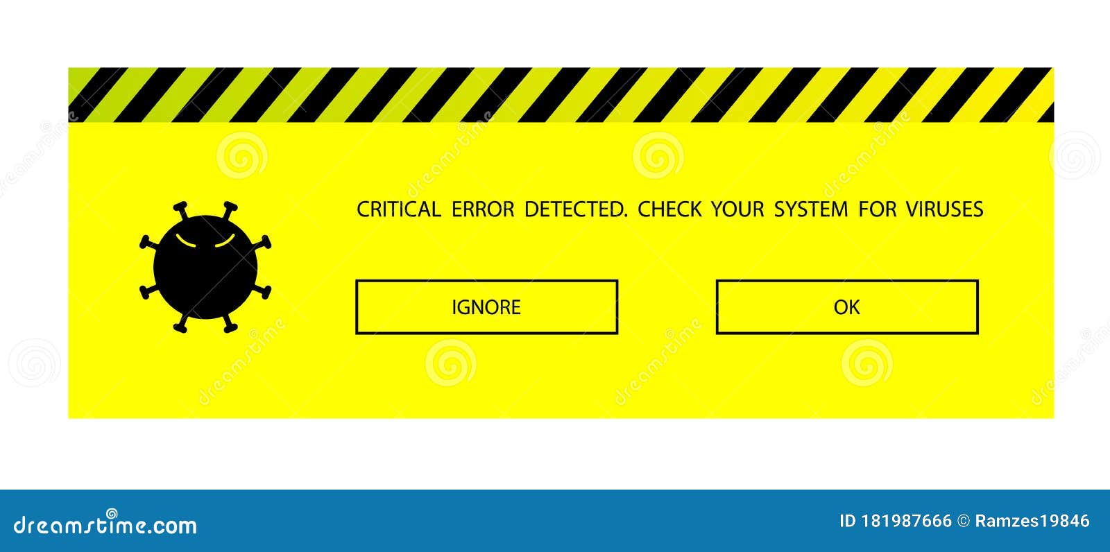 Virus Detection Message, Critical System Error. Malware Protection ...