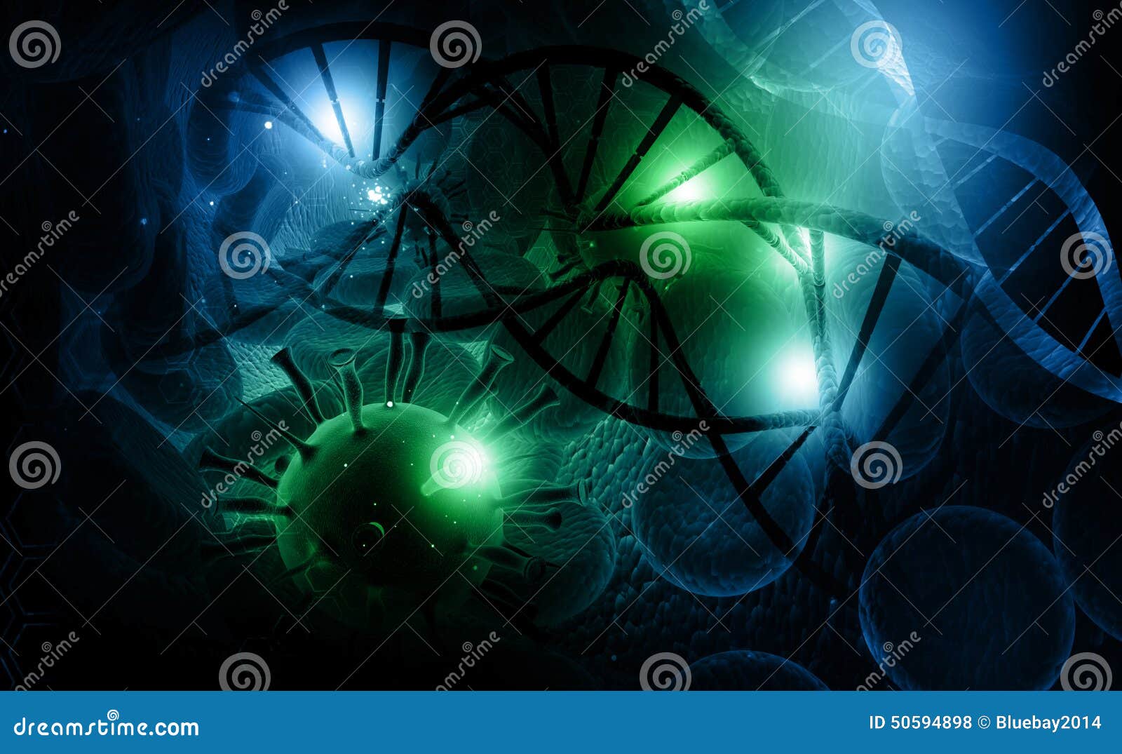 Virus and DNA stock illustration. Illustration of biology - 50594898