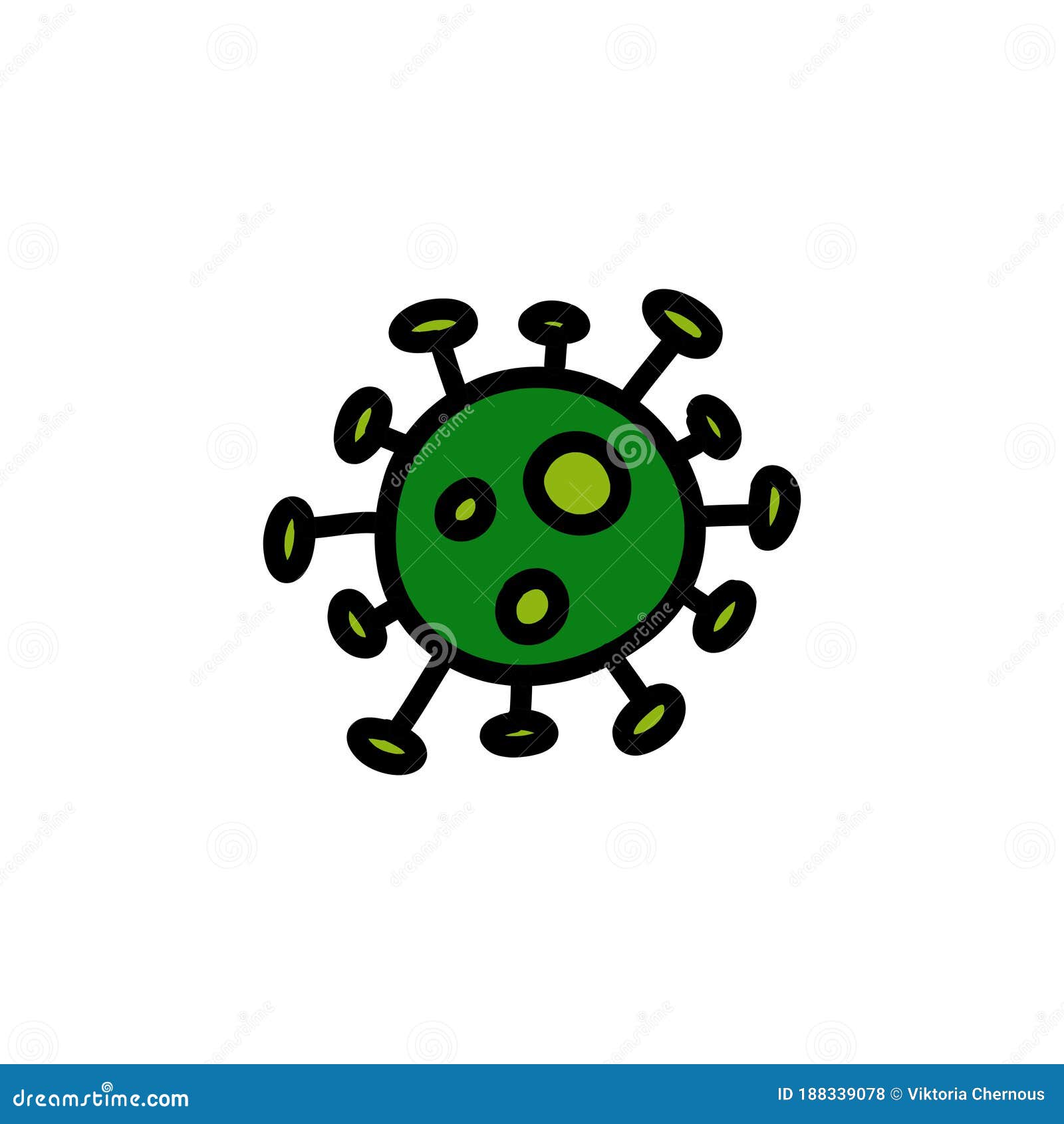 Virus Doodle Icon, Vector Color Line Illustration Stock Illustration ...