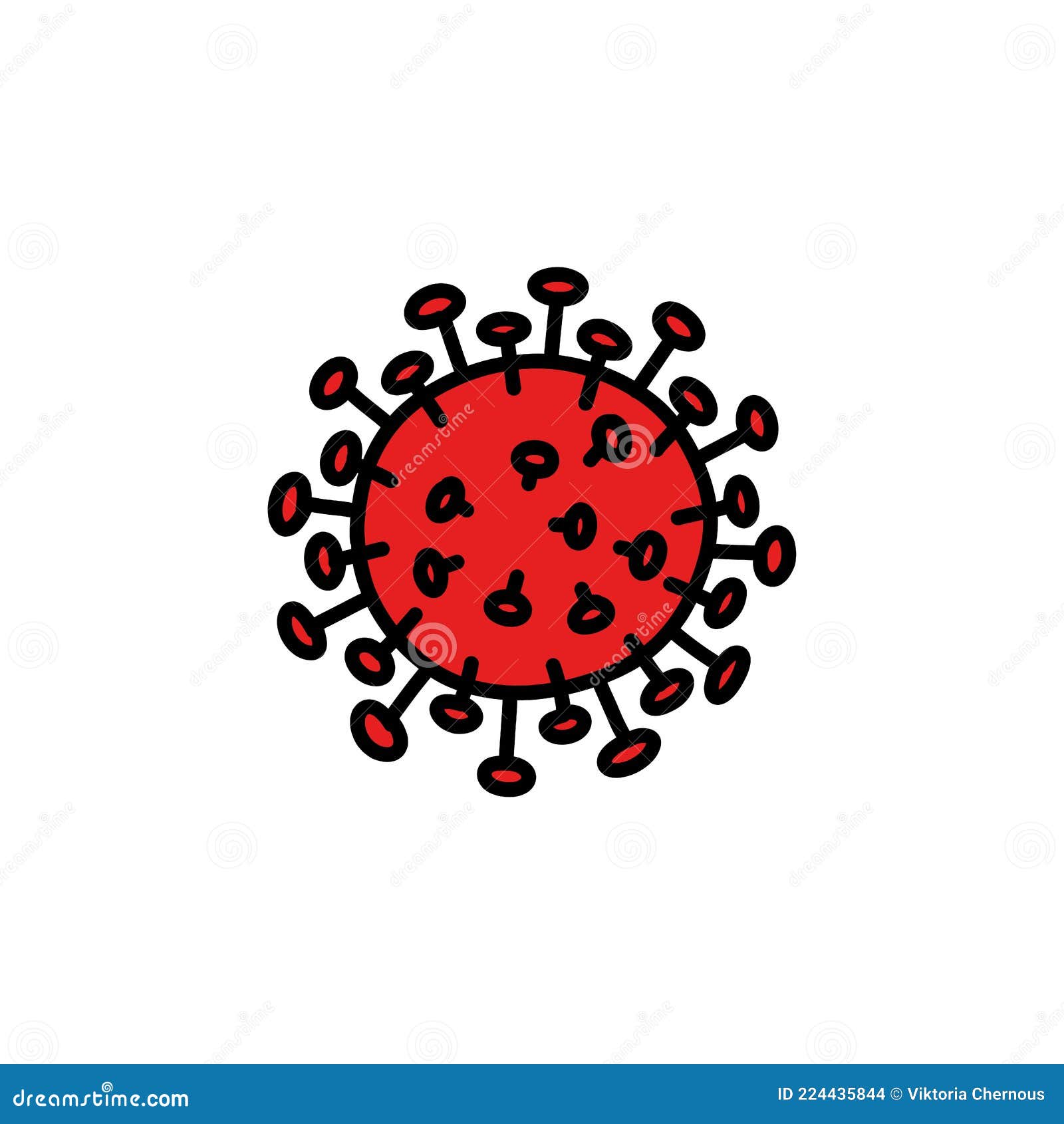 Virus Doodle Icon, Vector Color Line Illustration Stock Vector ...