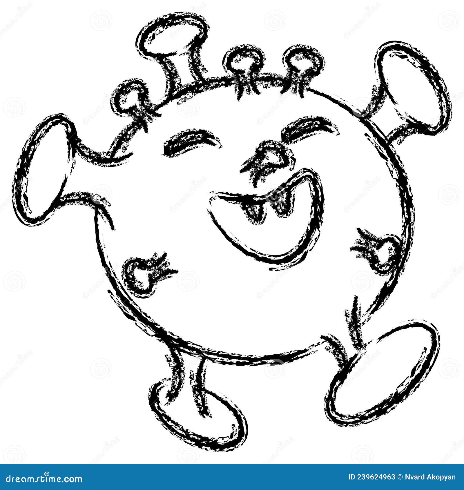 Virus Doodle Icon Vector Illustration Isolated on White Background ...