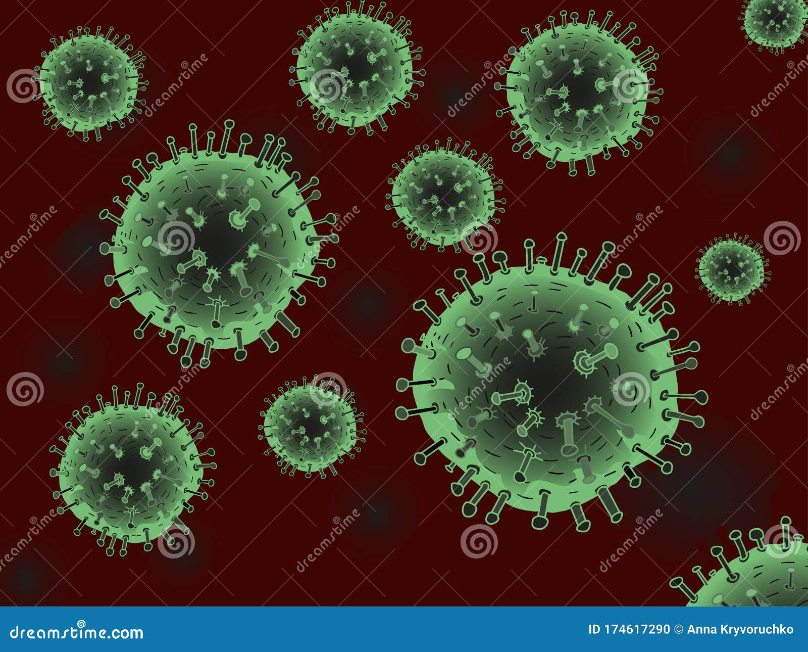 Virus Drawing on a White Background. Illustration of Bacteria Spreading ...