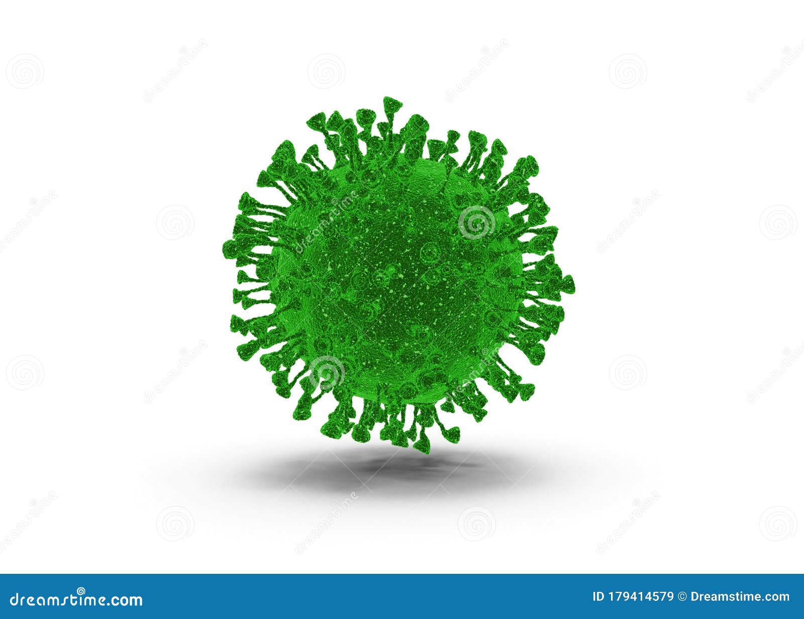 Virus.Element 3d.Vector.Illustration, Molecule in Green Color, with ...