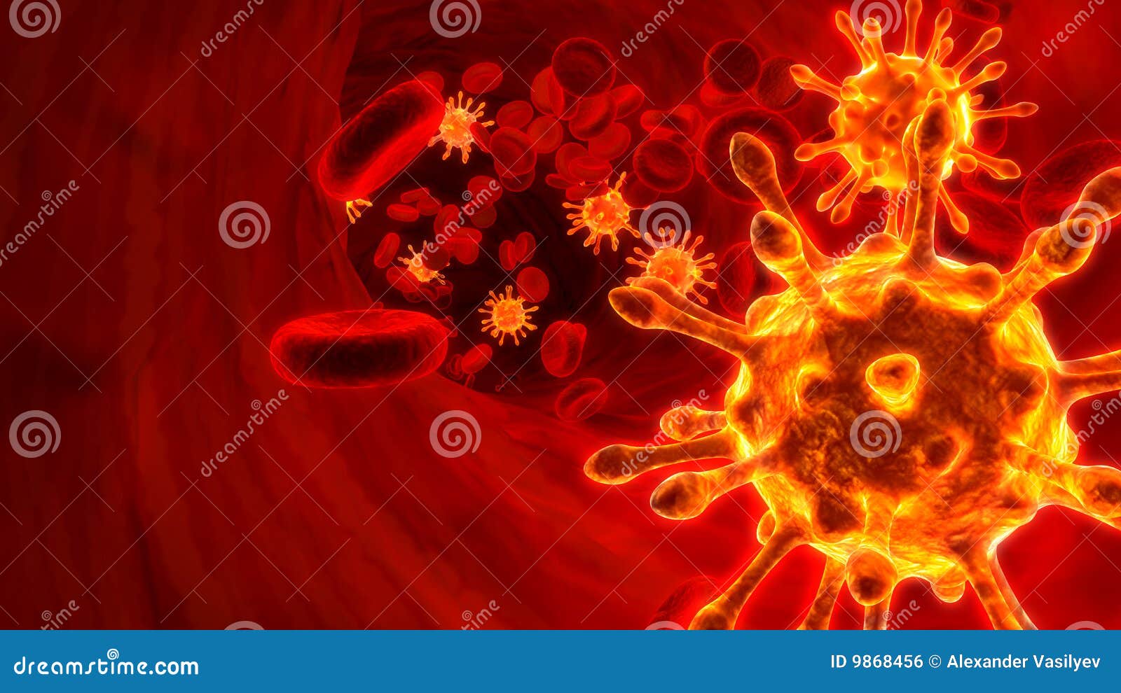 Virus et globule rouge illustration stock. Illustration du ...